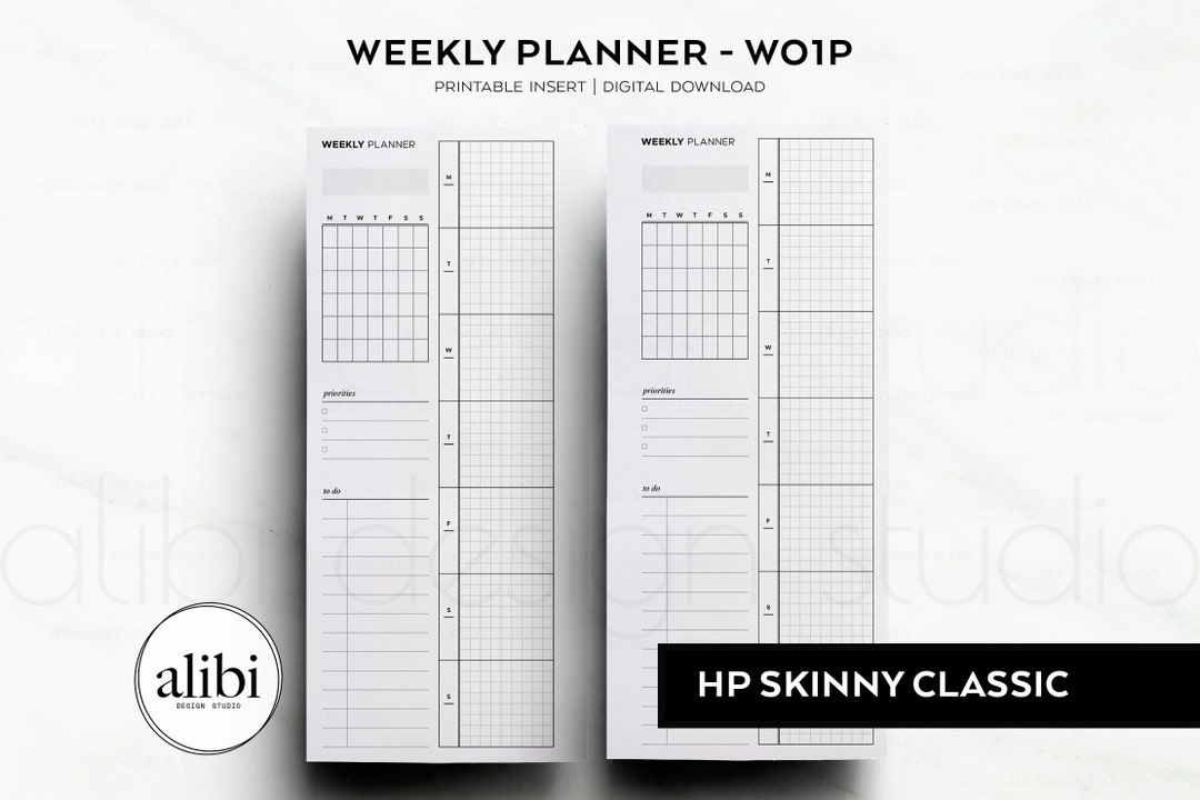 Skinny Classic Happy Planner Weekly Planner Week on 1 Page Monthly ...