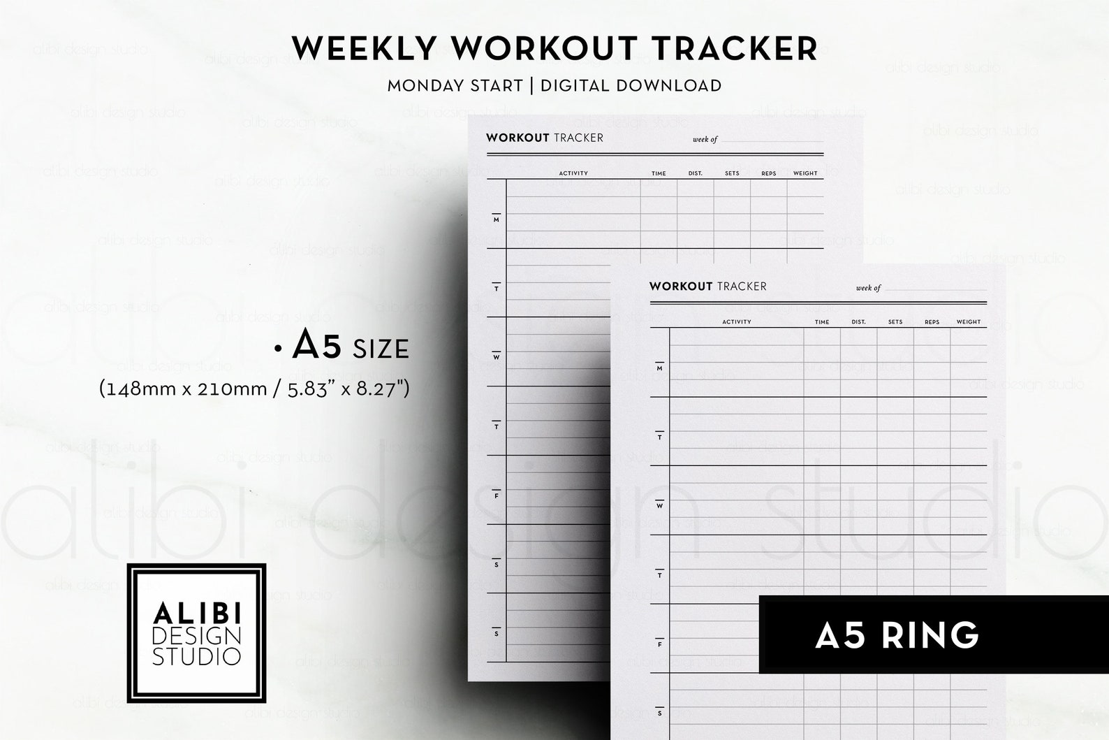 A5 Workout Planner Exercise Log Workout Tracker Weekly - Etsy