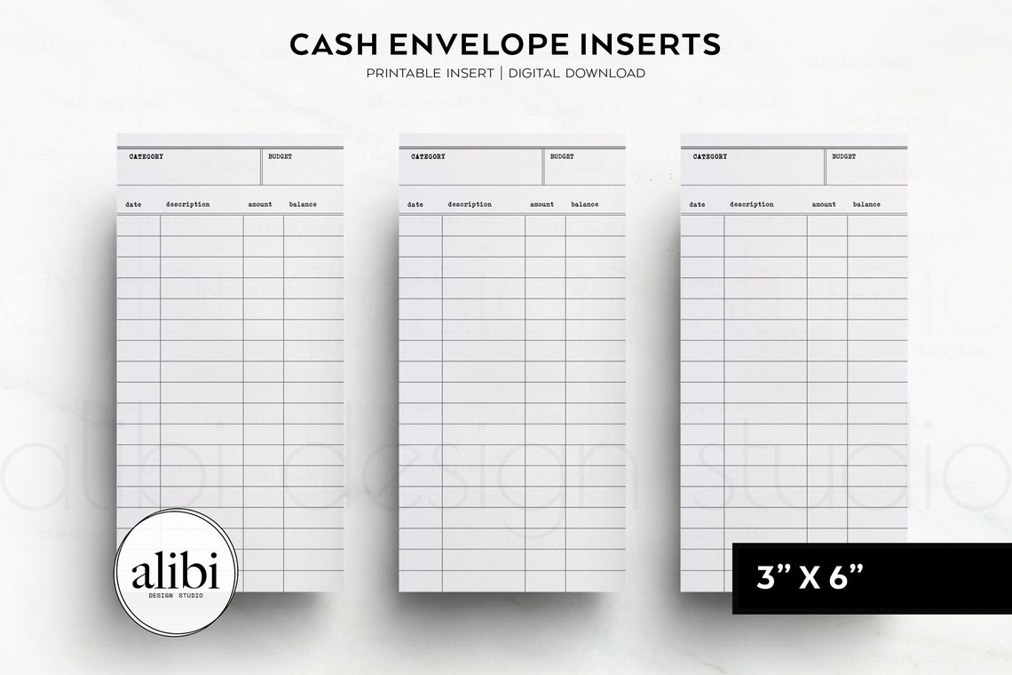 Cash Envelope Inserts Printable PDF Money Tracker Budget - Etsy