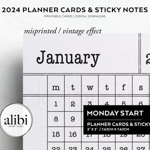 2024 Printable Vintage Typewriter Sticky Notes 2024 Calendar - Etsy
