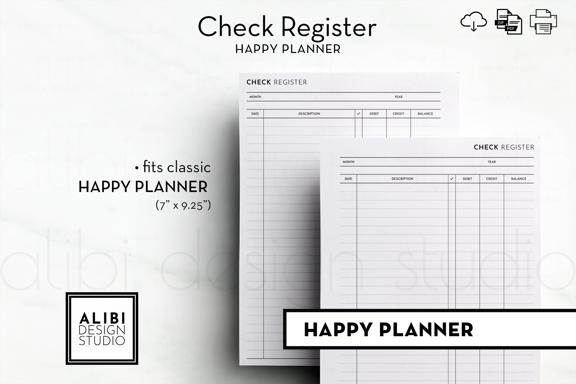 Happy Planner Check Register Finance Planner for Discbound | Etsy