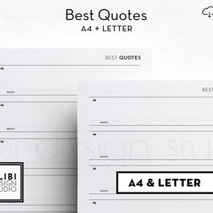 A4 Letter size Printable Best Quotes Inspirational Quotes | Etsy