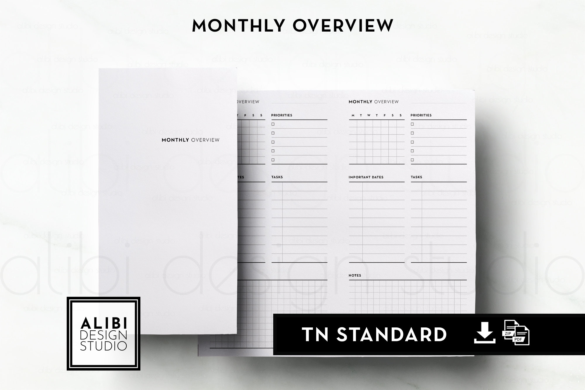 Standard TN Monthly Planner Month at a Glance Travelers - Etsy
