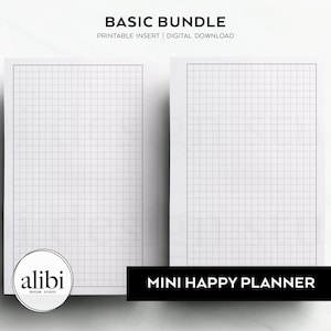 HP MINI Essential Printable Inserts MINI Happy Planner Printable Basic ...