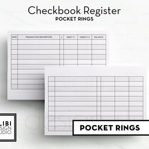Pocket Checkbook Register Finance Planner Budget Planner Pocket ...