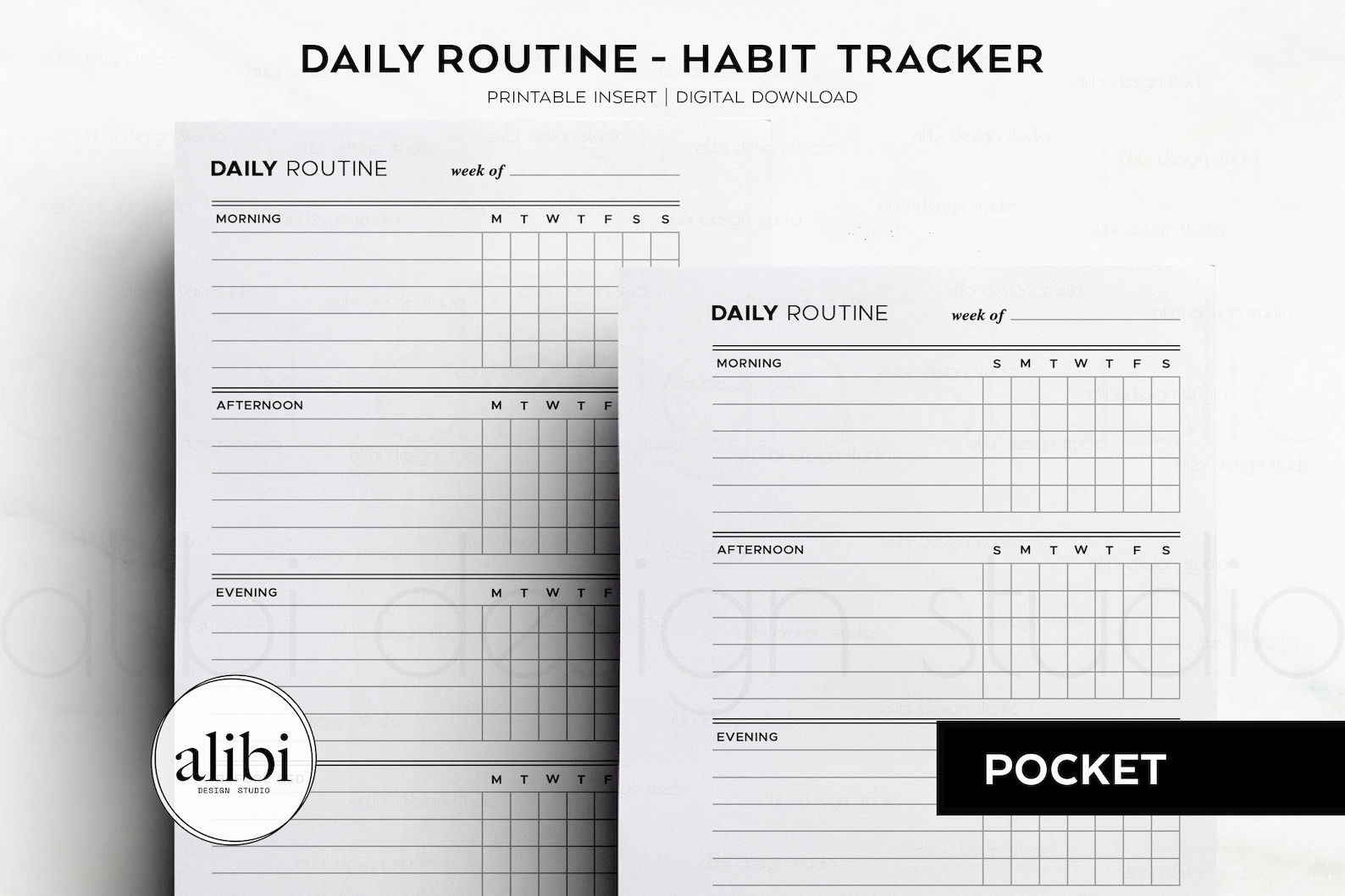 Pocket Daily Routine Habit Tracker Weekly Planner Pocket - Etsy