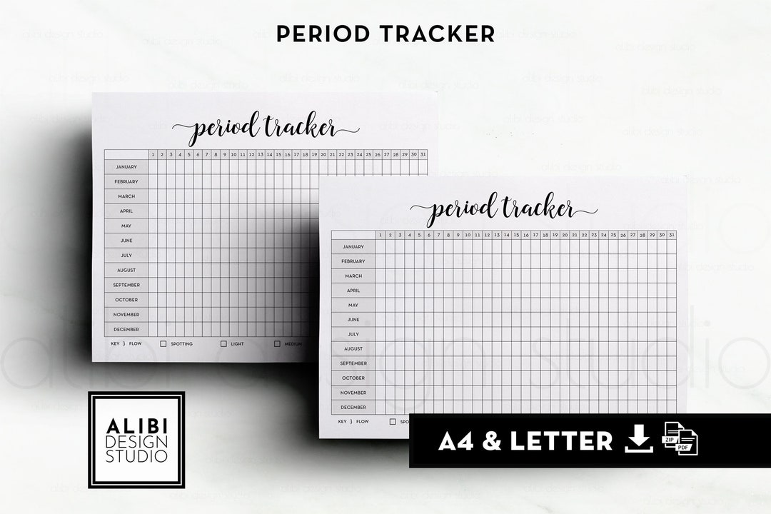 A4 and US Letter Period Tracker Menstrual Cycle Printable Planner ...