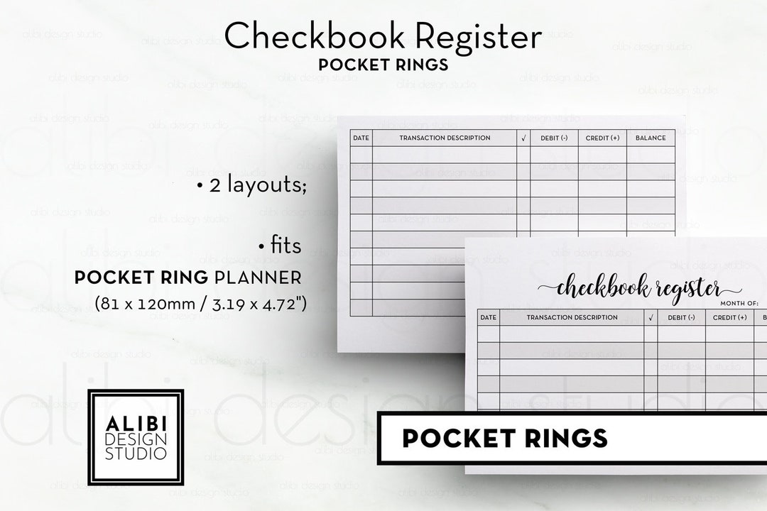 Pocket Checkbook Register Finance Planner Budget Planner Pocket ...
