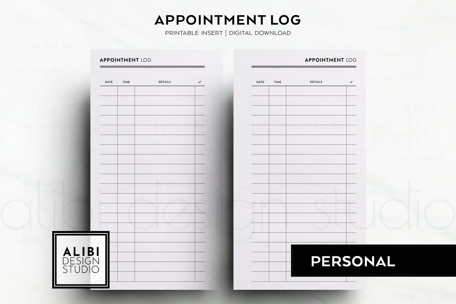Personal Appointment Log Personal Printable Planner Inserts | Etsy
