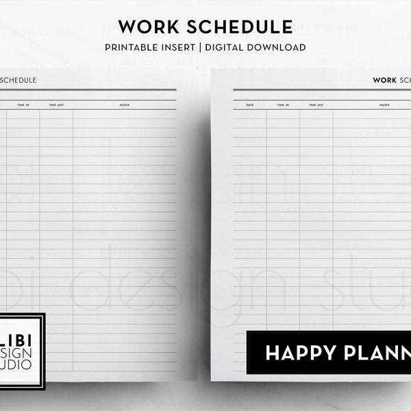Hp Classic Work Log Printable - Etsy