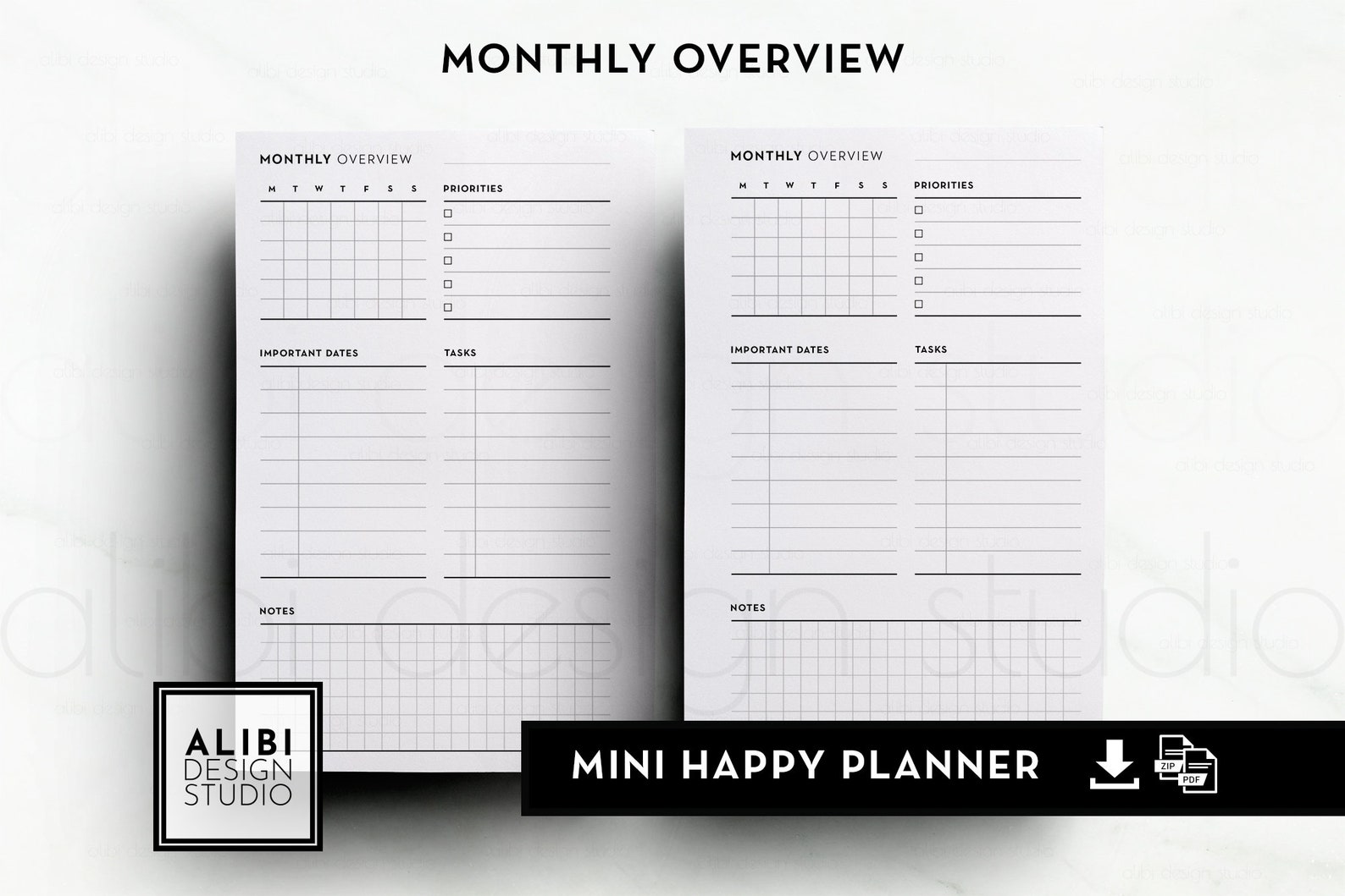 HP MINI Monthly Planner Month at a Glance MINI Happy Planner | Etsy