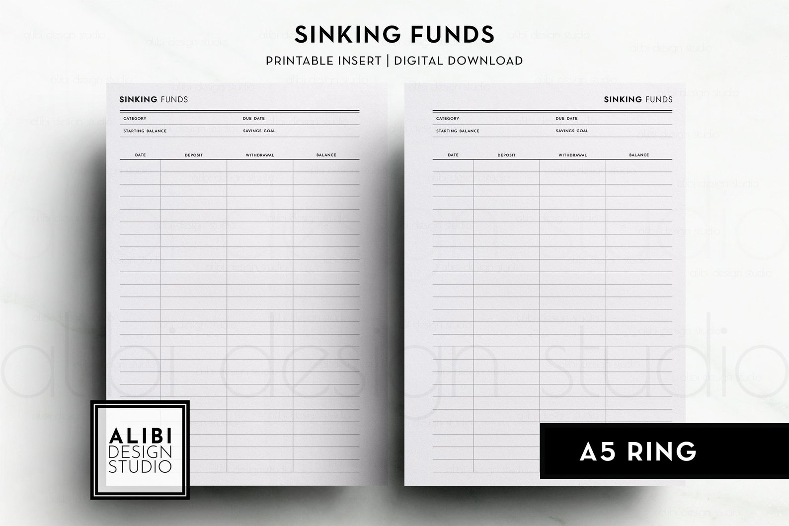 A5 Sinking Funds Savings Tracker Financial Planner Budget Planner ...