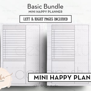 HP MINI Essential Printable Inserts MINI Happy Planner Basic Bundle ...
