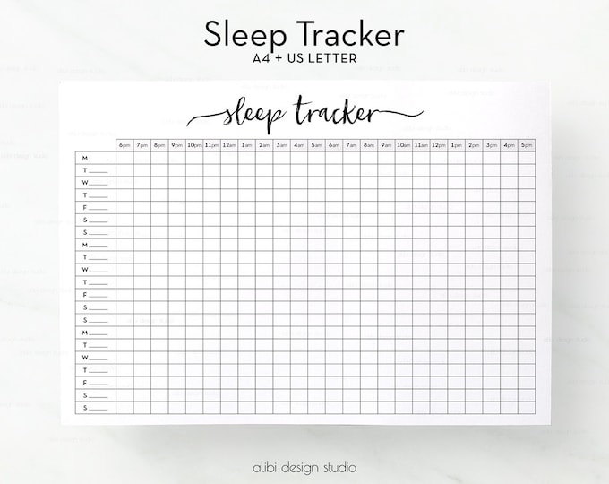 Sleep Tracker, A4 Printable, Sleep Journal, Sleep Planner, Health ...