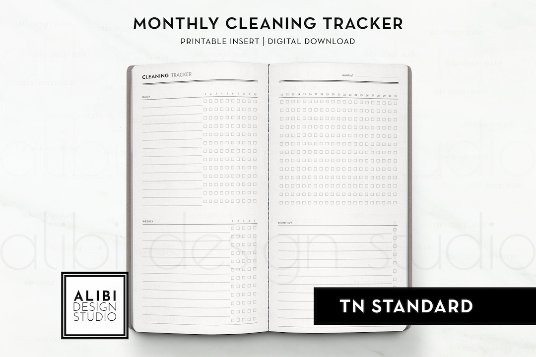 Standard TN, Cleaning Tracker Cleaning Schedule Habit Tracker Cleaning ...