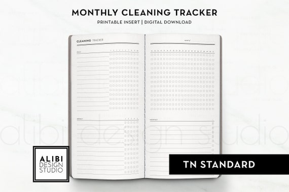 Standard TN Cleaning Tracker Cleaning Schedule Habit Tracker - Etsy