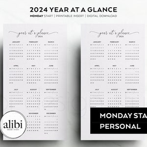 Personal 2024 Year at A Glance Dashboard 2024 Calendar Personal ...