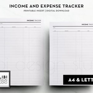 A4 and US Letter Size, Budget Planner Expense Tracker Income Tracker ...