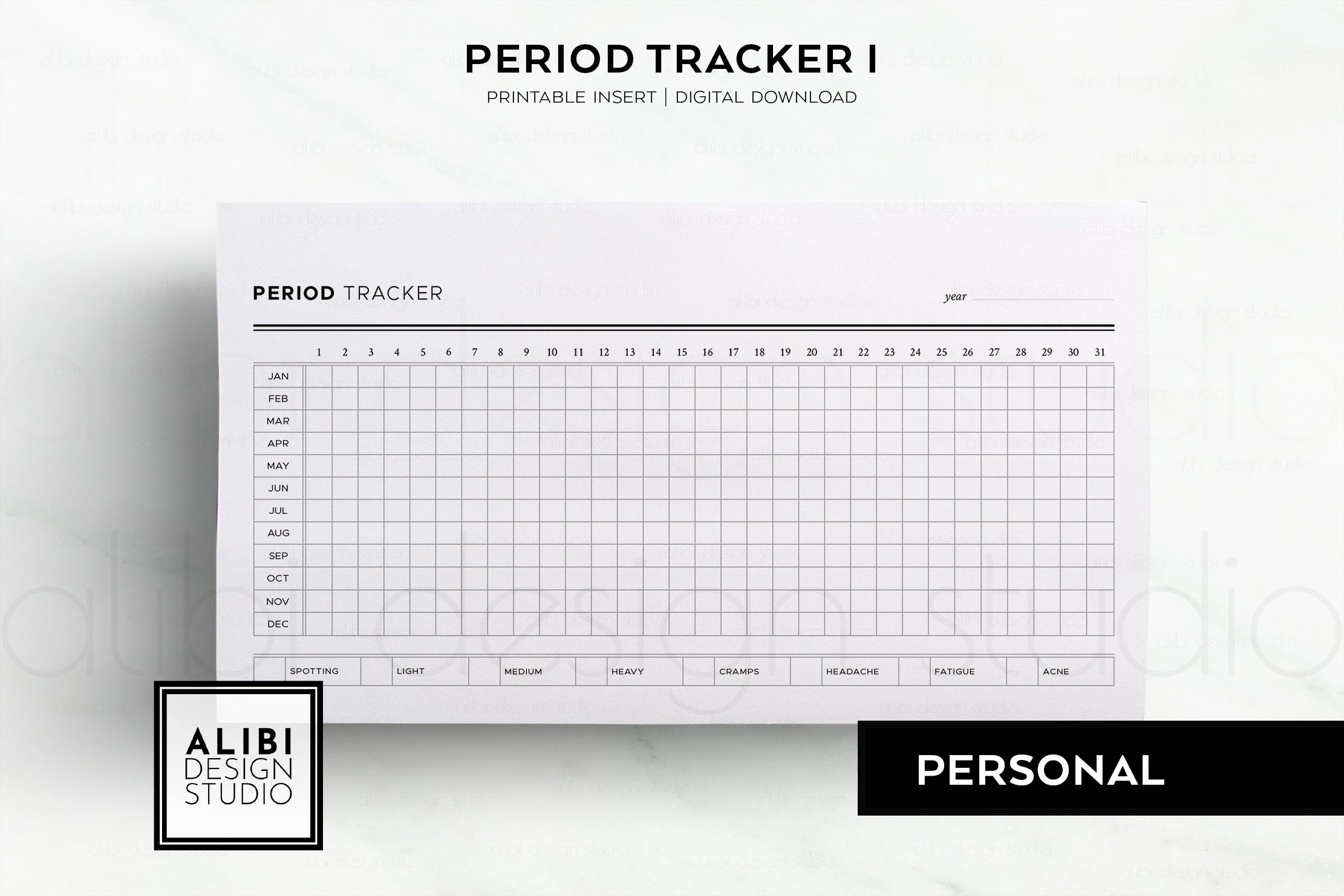 Personal Period Tracker Menstrual Cycle Period Symptom - Etsy