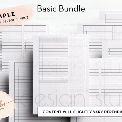 HP MINI Essential Printable Inserts MINI Happy Planner Basic - Etsy