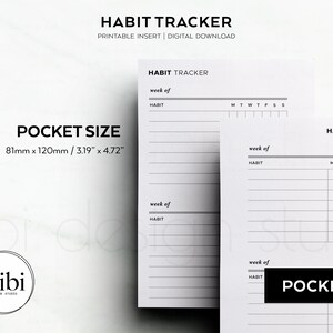 Pocket Habit Tracker Weekly Planner Routine Tracker Pocket Printable ...