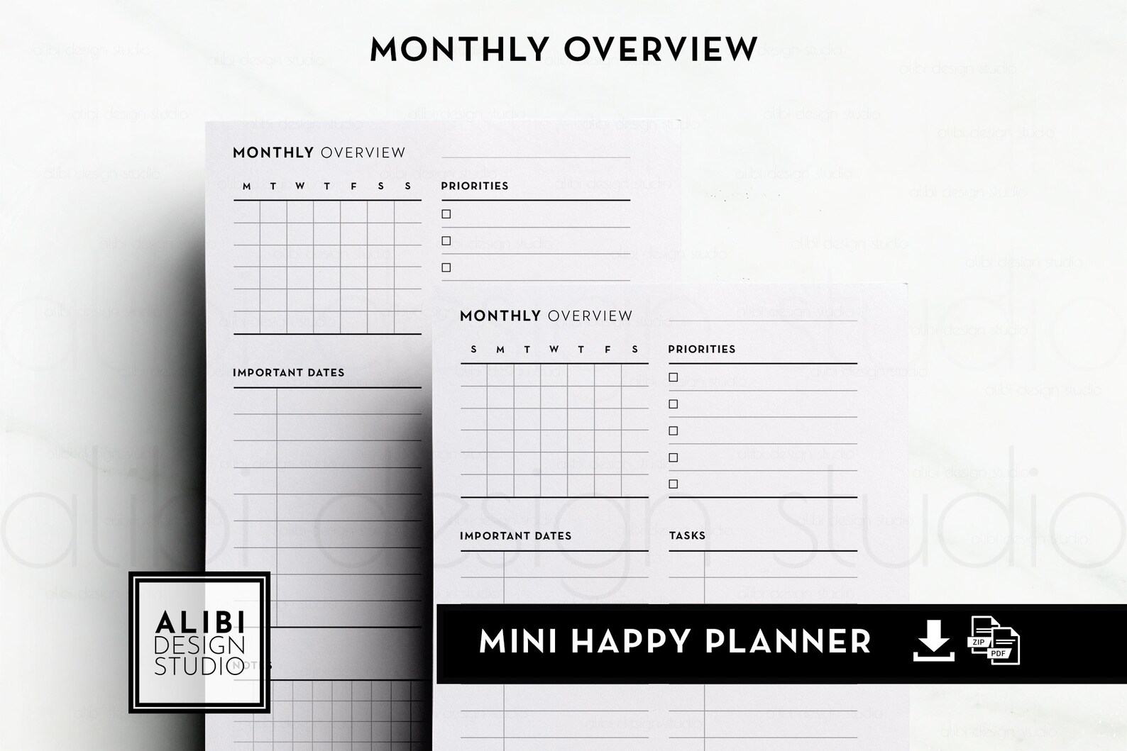 HP MINI Monthly Planner Month at a Glance MINI Happy Planner | Etsy