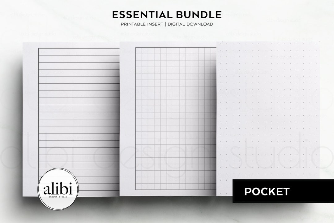 Pocket Grid Paper Dot Grid Lined Paper | Pocket Essential Printable ...