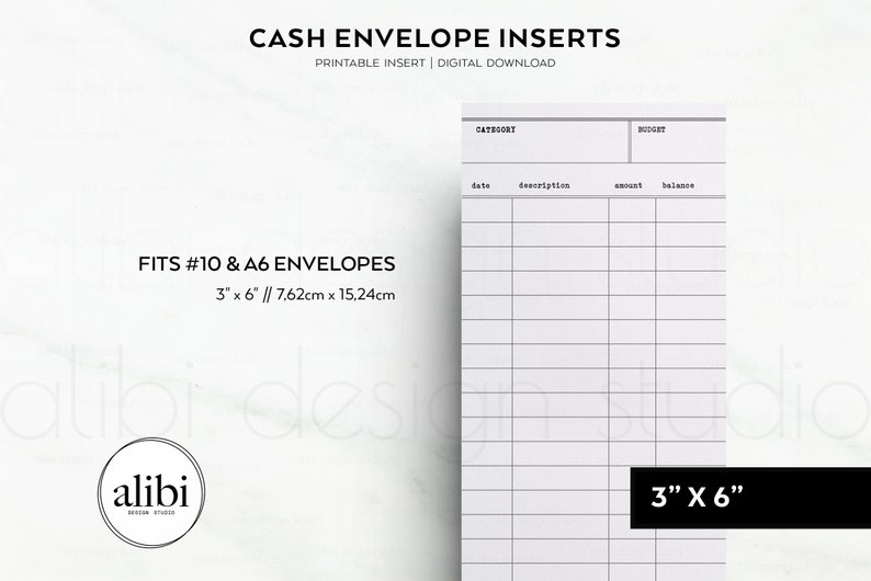 Cash Envelope Inserts Printable PDF Money Tracker Budget - Etsy