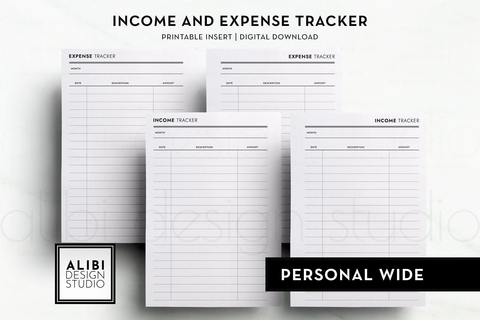 Personal WIDE Budget Planner Expense Tracker Income Tracker | Etsy