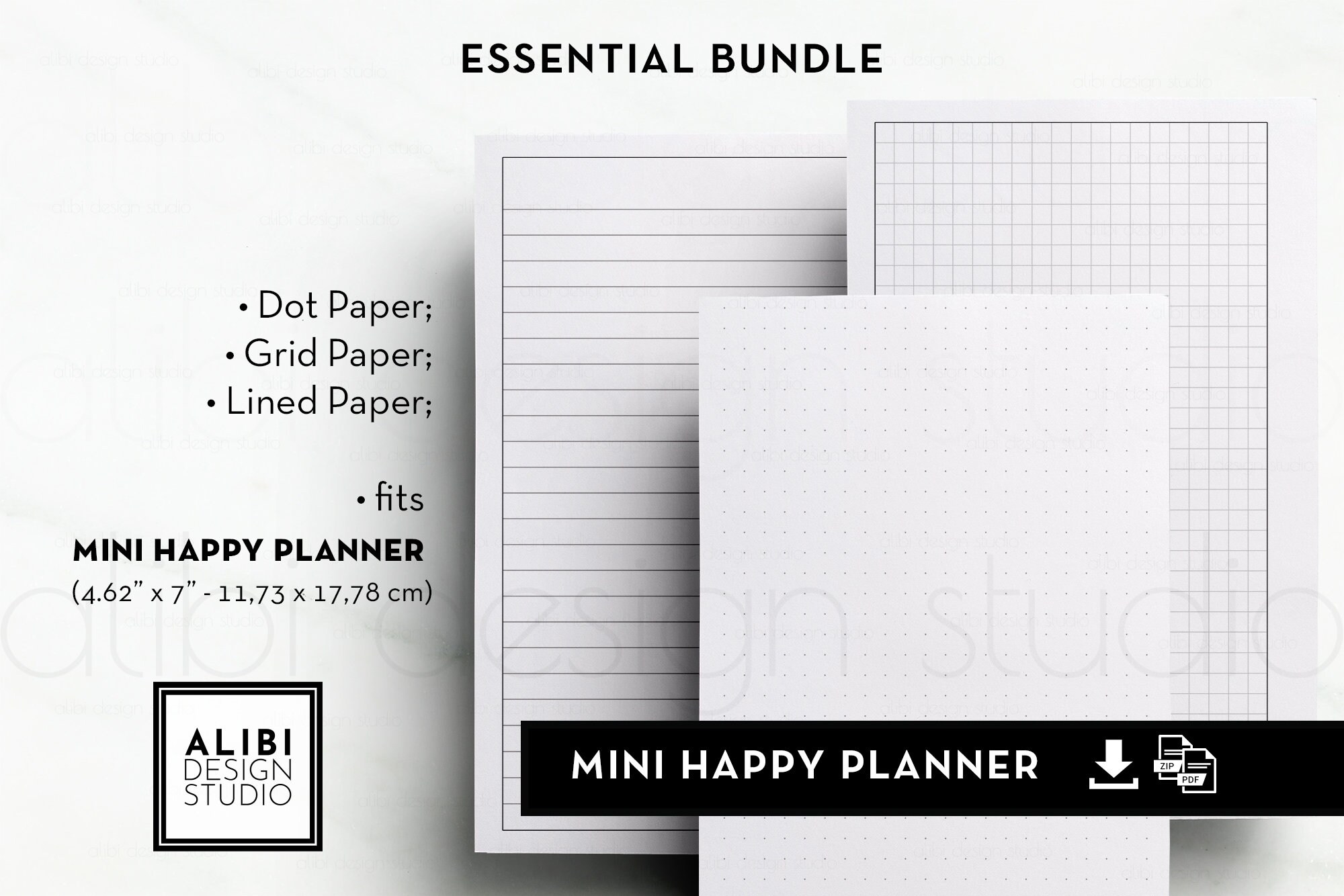 HP MINI Grid Paper Dot Grid Lined Paper MINI Happy Planner | Etsy