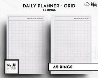 A5 UNDATED DAILY Grids Printable Inserts - Etsy