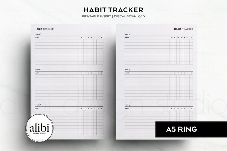 A5 Habit Tracker Weekly Planner Routine Tracker A5 Printable - Etsy
