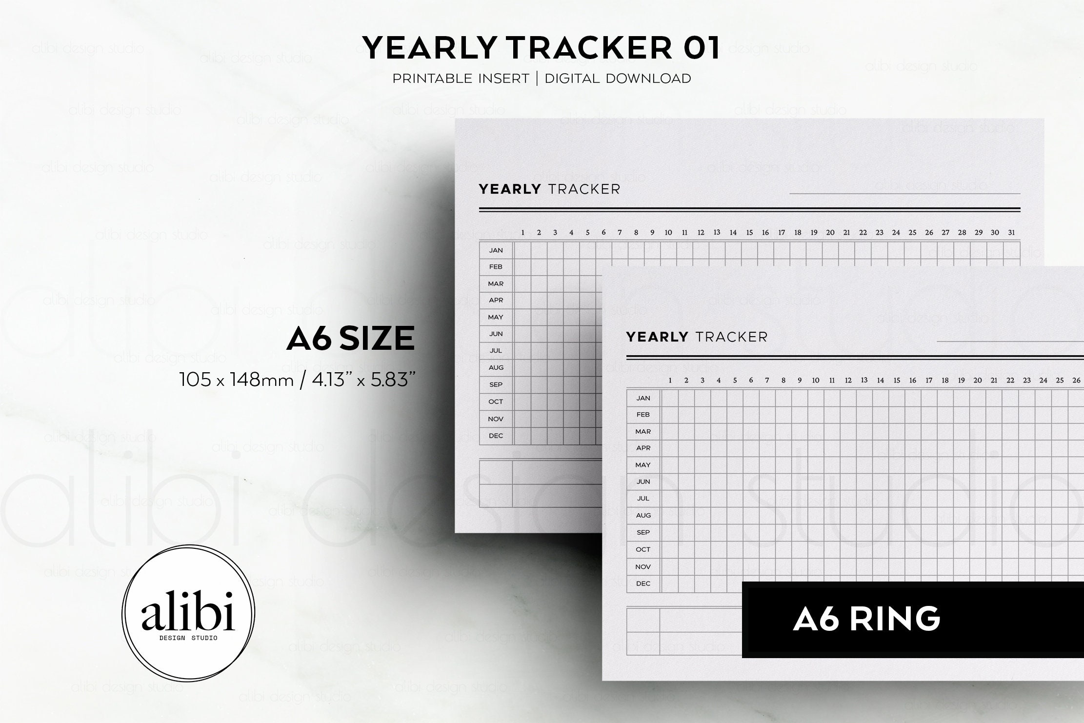 A6 Year Tracker Habit Tracker Yearly Overview Mood Tracker - Etsy