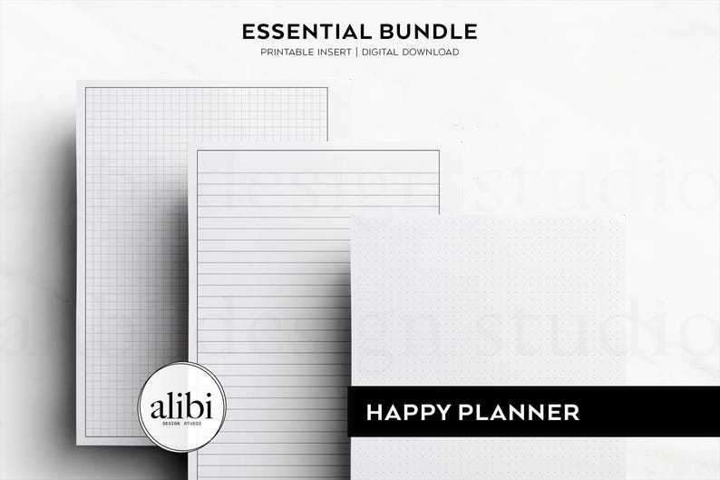 Happy Planner Printable Inserts Grid Paper Dot Grid Lined Paper HP ...