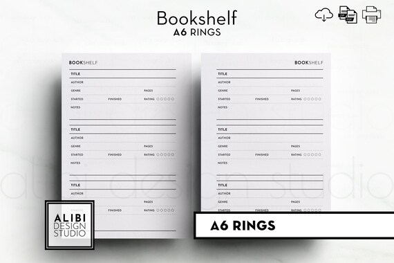 A6 Bookshelf Book List Reading Journal Book Reviews Reading - Etsy