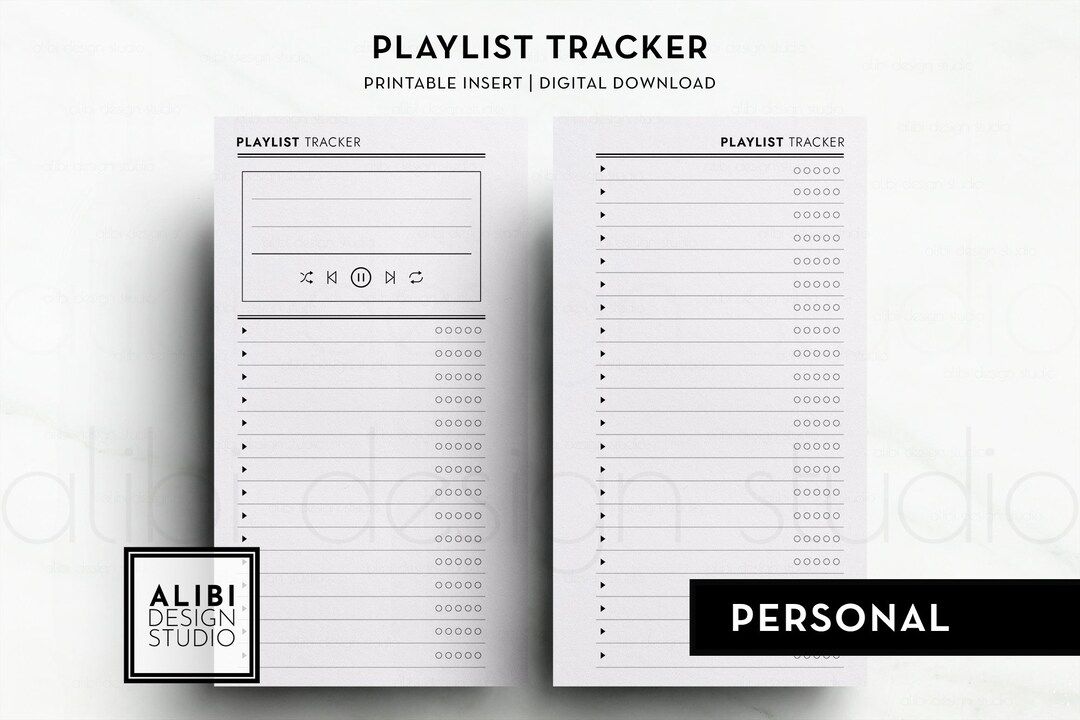 Personal Playlist Tracker Music Podcast Planner Personal Printable ...