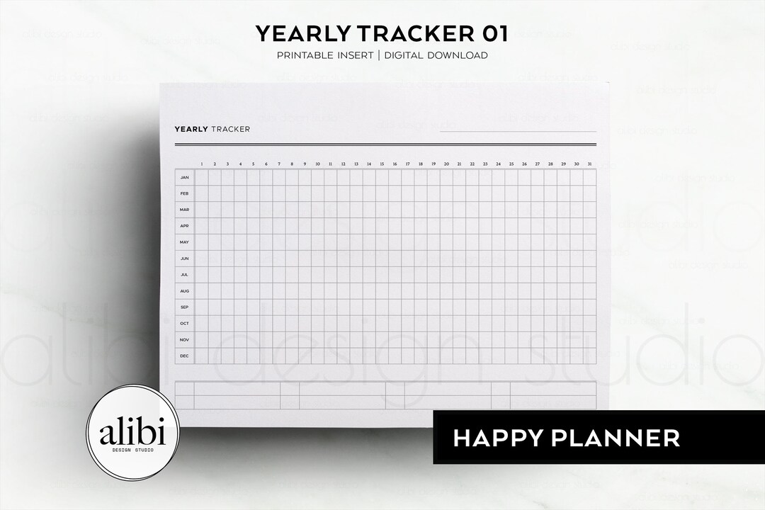 Happy Planner Year Tracker Habit Tracker Yearly Overview Mood Tracker ...