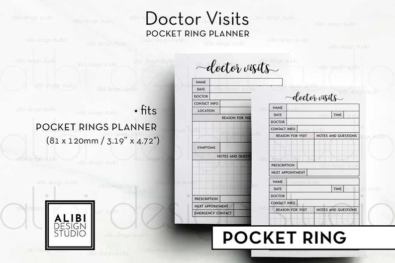 Pocket Doctor Visits Medical Appointment Tracker Doctor | Etsy