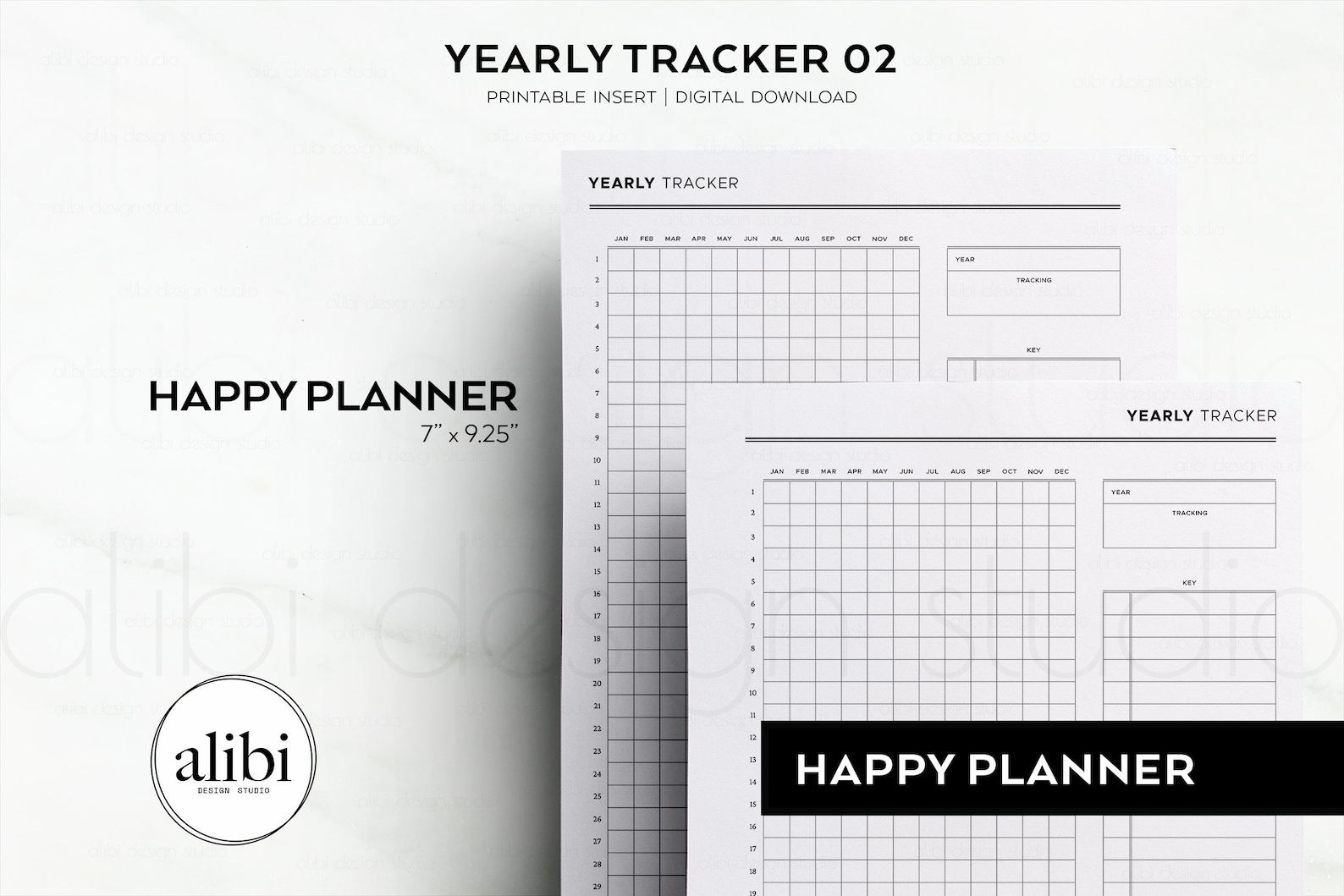 Happy Planner Year Tracker Habit Tracker Yearly Overview Mood Tracker ...