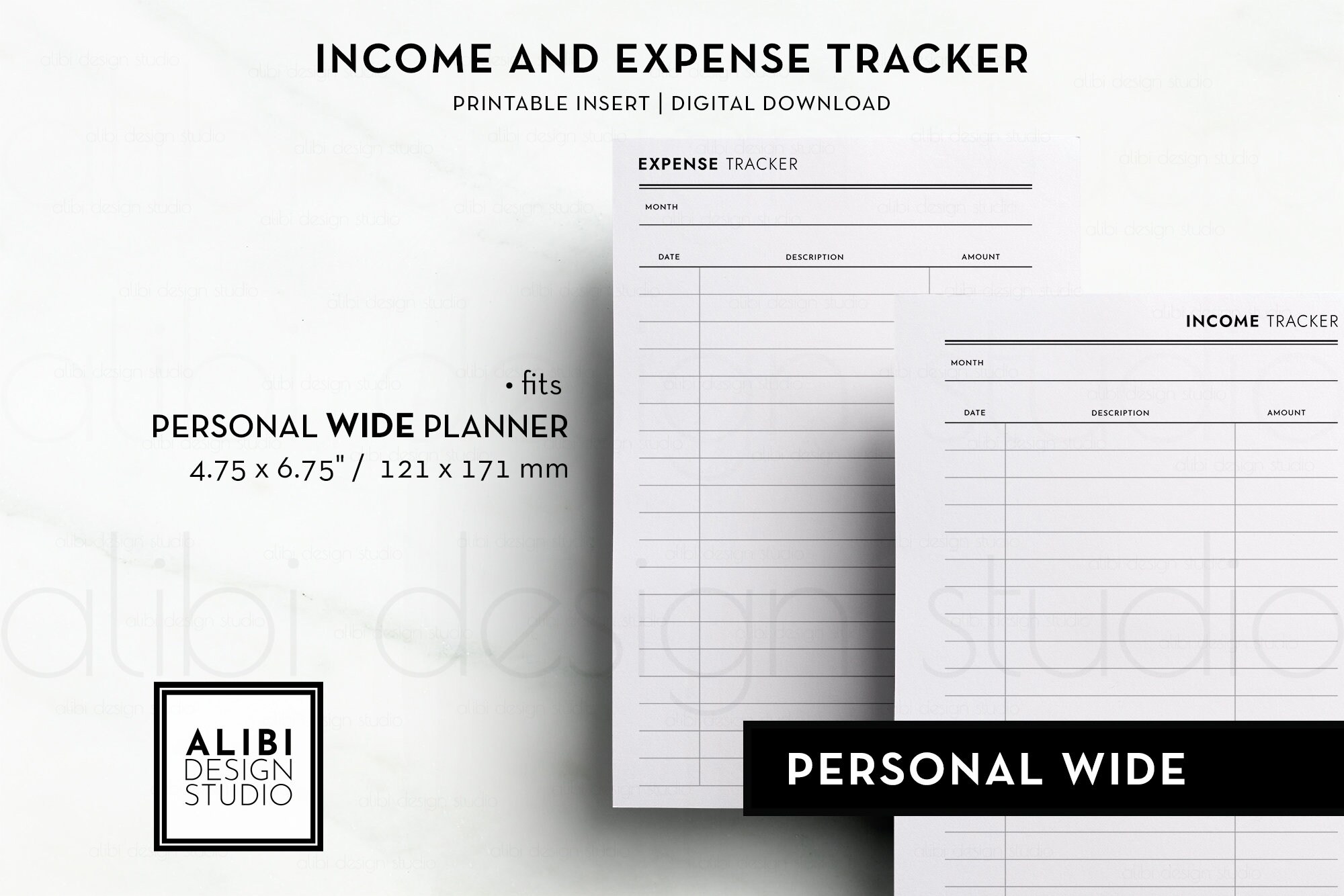 Personal WIDE Budget Planner Expense Tracker Income Tracker | Etsy