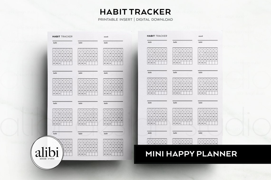 HP MINI Habit Tracker Monthly Planner MINI Happy Planner - Etsy