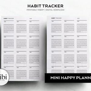 HP MINI Habit Tracker Monthly Planner MINI Happy Planner Printable ...