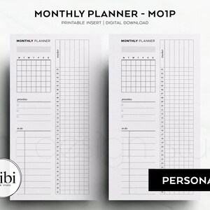 Personal Month at a Glance Habit Tracker Monthly Planner Personal ...