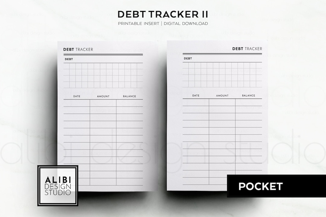 Pocket Debt Tracker Debt Payoff Financial Planner Money Management Debt ...