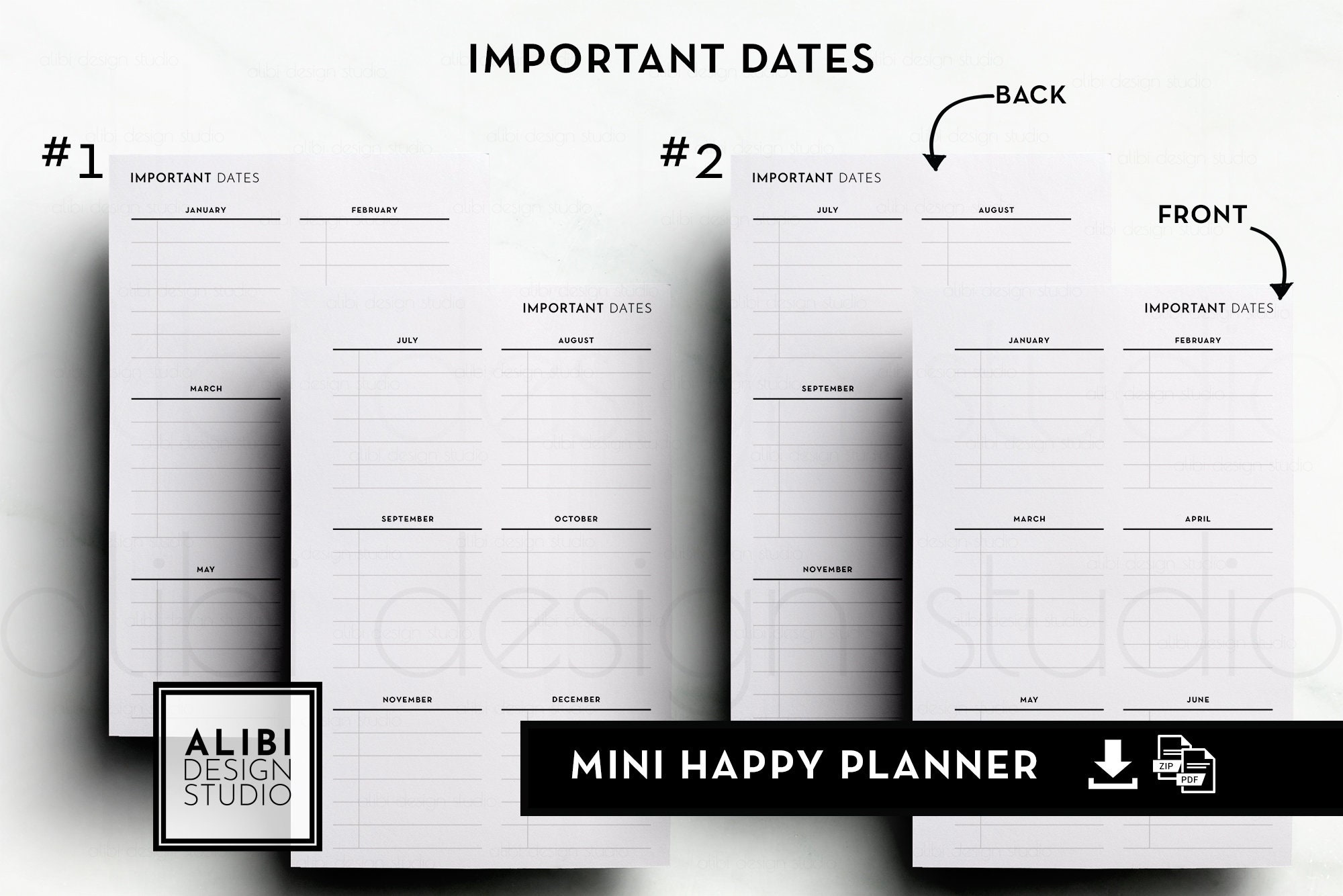 HP MINI Important Dates Yearly Overview Mini Happy Planner | Etsy