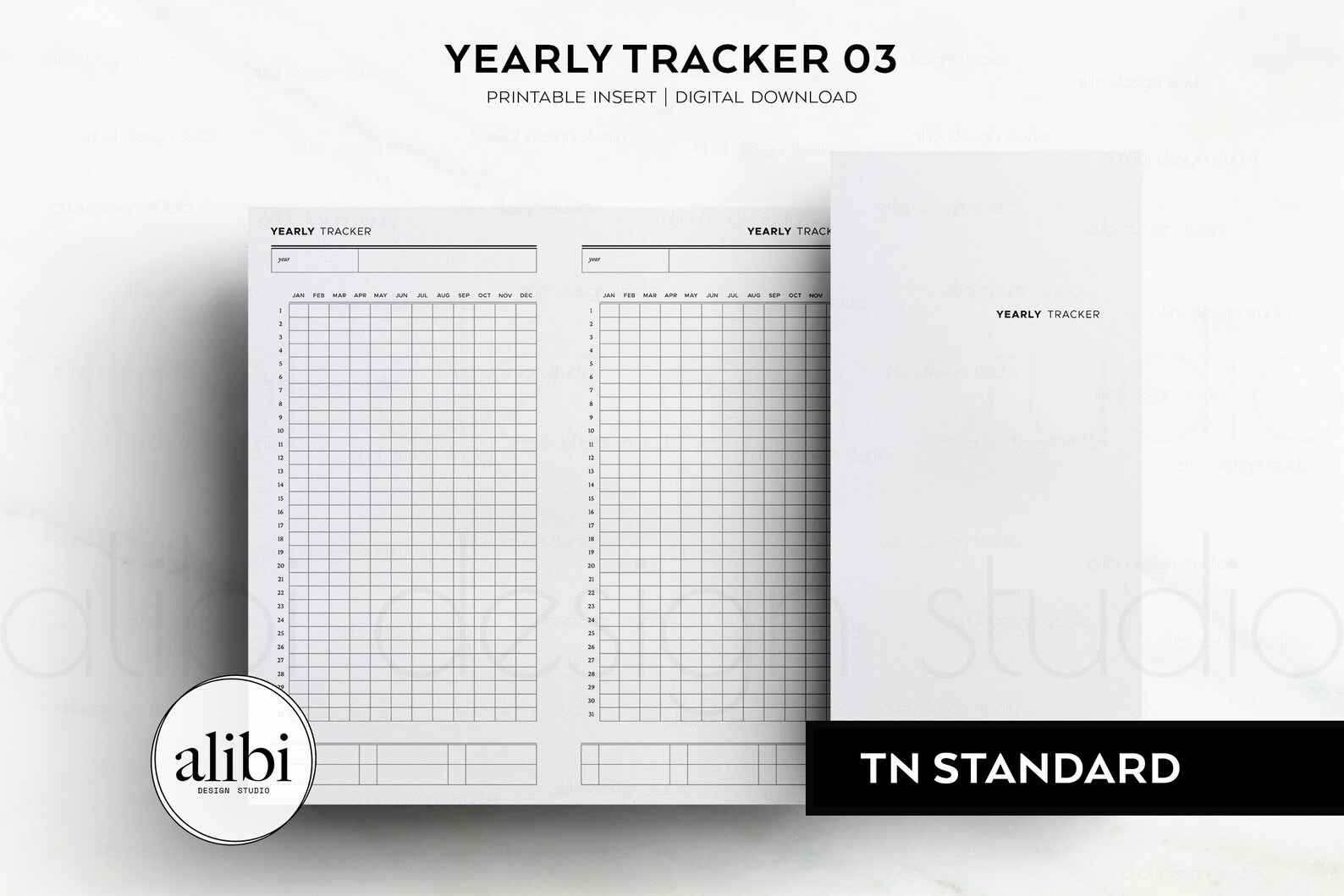 Standard TN Year Tracker Habit Tracker Yearly Overview Mood Tracker ...