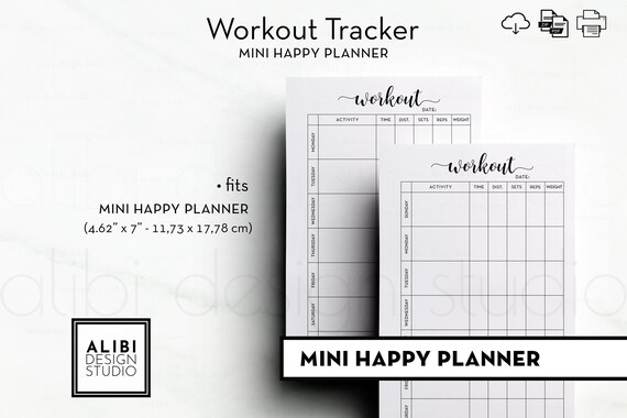 MINI Happy Planner Workout Planner Workout Tracker for | Etsy