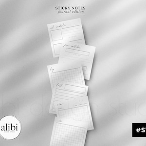 Printable Sticky Notes Planner Cards Journaling List Ink Swatches Pen ...