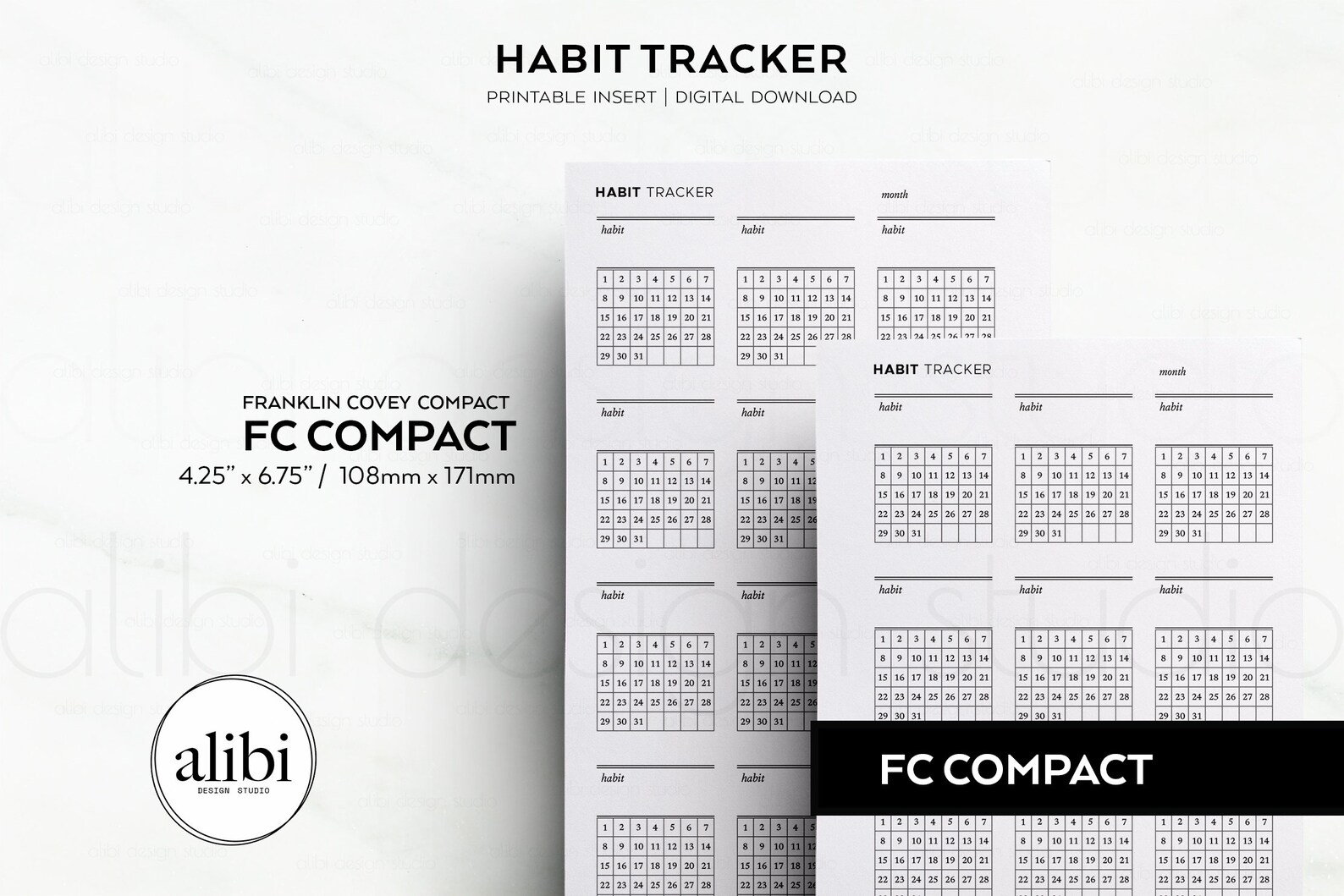 FC Compact Habit Tracker Monthly Planner Franklin Covey - Etsy