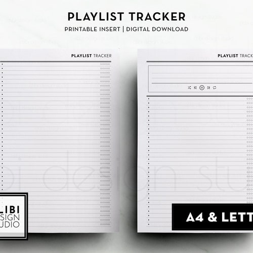 Playlist Sheets A4 US Letter Printable Music Tracker - Etsy